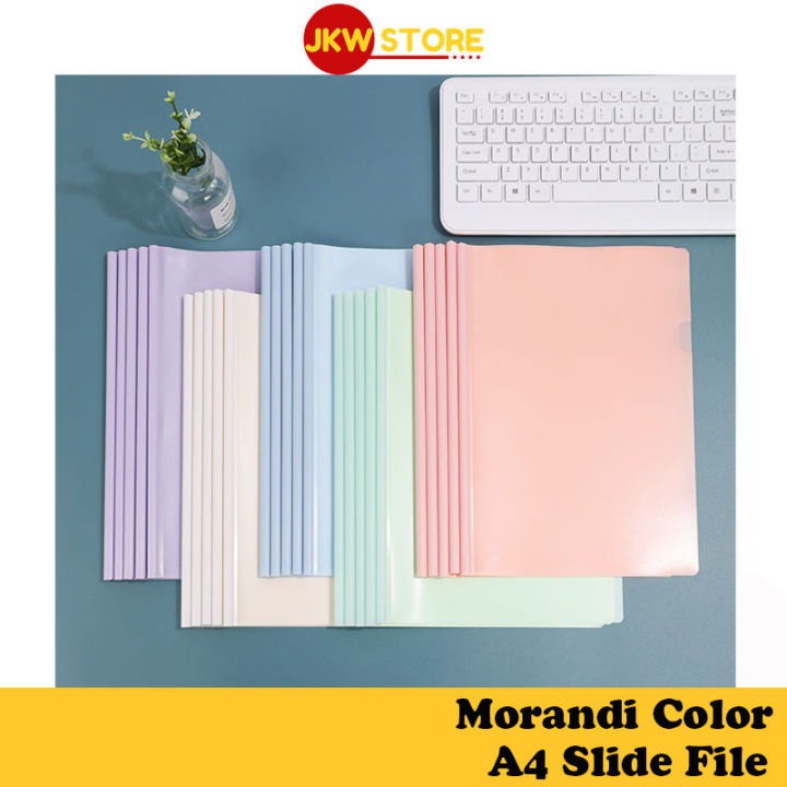 1 set 5pcs A4 Slide File Color Cover Binder Document File Folder Rod ...