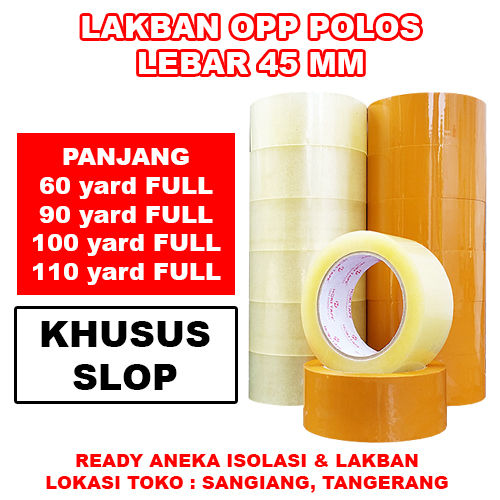 (FULL) Slop Lakban OPP Bening Polos / Lakban OPP Coklat Polos 45 mm ...