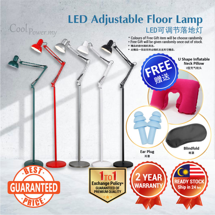 LED Adjustable Stand Floor Lamp Reading Living Room Bedroom Decoration ...