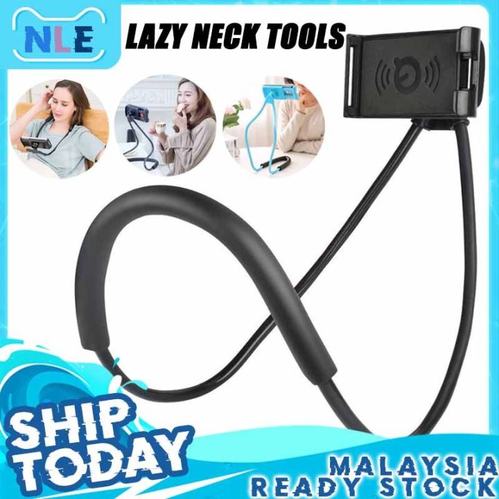 Lazy Neck Holder 360 Rotating Lazy Bracket Universal Flexible Neck Hanging Phone Holder Bed ...