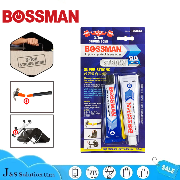 30ml BOSSMAN Epoxy Adhesive Strong - 90 Minute - BS034 | Lazada