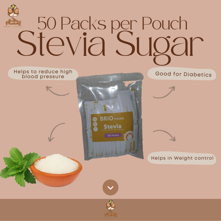 Stevia Sugar - All Natural Healthy Sugar Subtitute (50 Packs / 100 ...