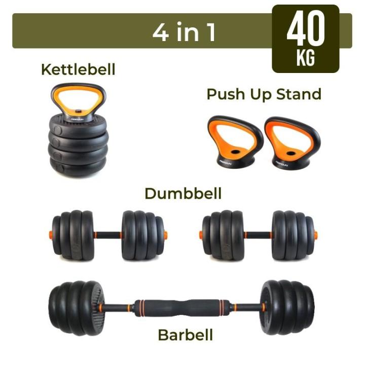 BARBEL 1 SET ADJUSTABLE DUMBBELL SET 2 IN 1 F211B 50 KG | Lazada Indonesia