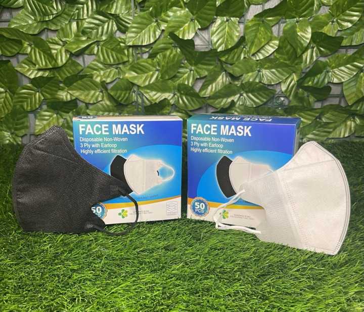 MASKER DUCKBILL DEWASA FACEMASK / DUCKBIL GARIS / MURAH hitam putih ...