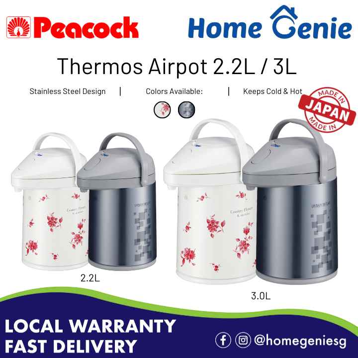 [Made In Japan!] Peacock MPP-22 FLC Thermal Pot, Thermos, Air Pot, (2.2 ...