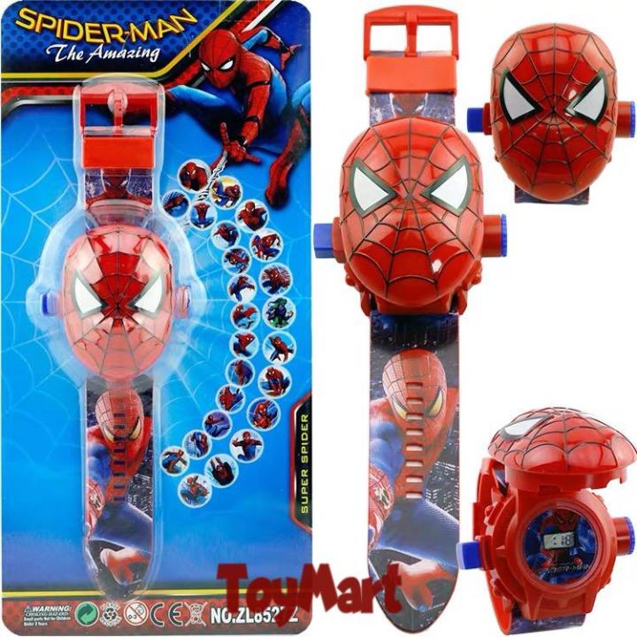 Spider Hero 3D Cartoon Automatic Projector Toy Watch for Boys and Girls ...