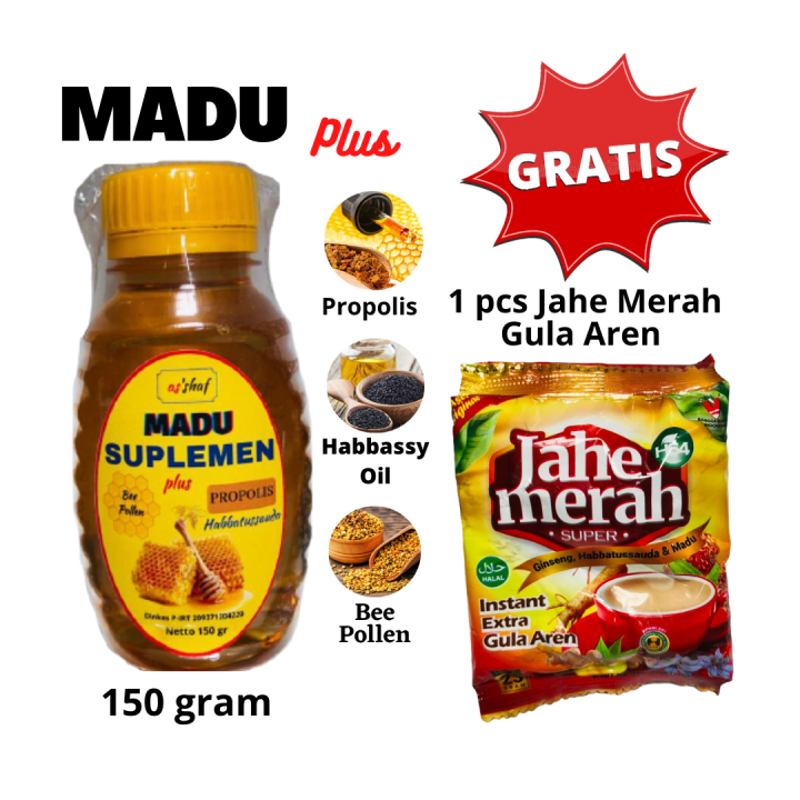 Beli 1 pcs Madu Gratis Jahe Merah Gula Aren / Madu Plus Propolis Bee ...
