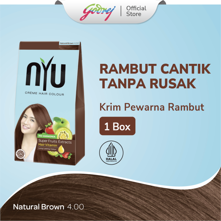 NYU Creme Hair Color Natural Brown 60 ml - NYU Pewarna Rambut- Krim ...