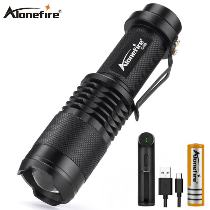 Alonefire SK98 Portable Flashlight XM-L2 LED 5Mode Zoom Torch Lantern Waterproof Flash 18650 ...