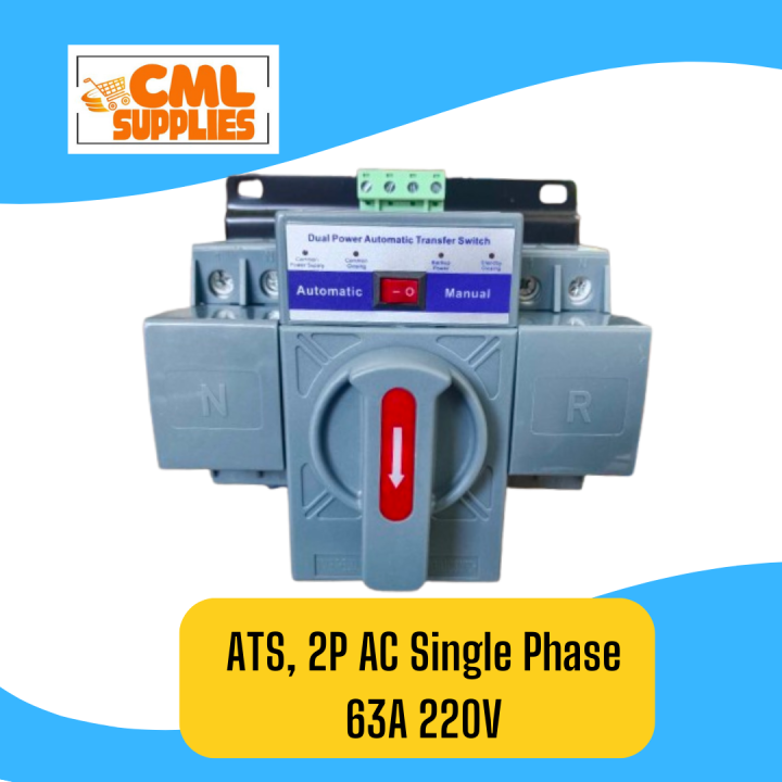 CML Auto Transfer Switch (ATS) 2P, AC, single phase, 63A, 220V | Lazada PH