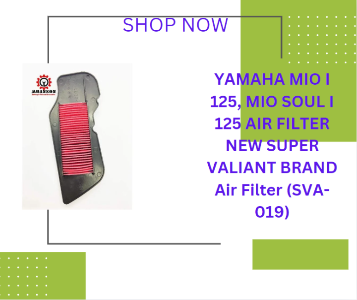 YAMAHA MIO I 125, MIO SOUL I 125 AIR FILTER NEW SUPER VALIANT BRAND Air ...