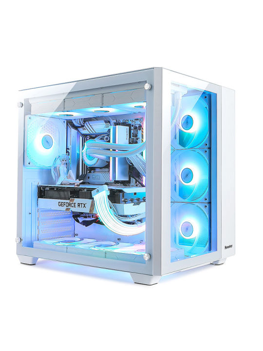 Hangjia S980 Tornado Sea View Room Computer Chassis ATX Side Penetration 360 Water Cooling ...