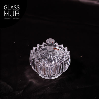 GLASS HUB( AMORN ) MAX JENOVA 12105 - ชามโบว์แก้ว พร้อมฝา ดีไซน์สวยหรู ลายคริสตัล แฮนด์เมด เนื้อ ...