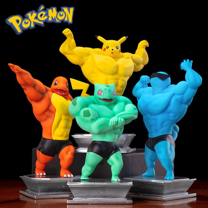 Pokemon Pikachu Charmande Cosplay Muscle Man Squirtle Psyduck PVC Anime ...