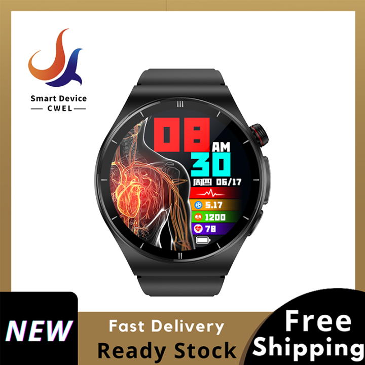 ET340 Smart Watch Blood Lipid Uric Acid Blood Glucose Monitoring Bluetooth Call Smartwatch ECG ...