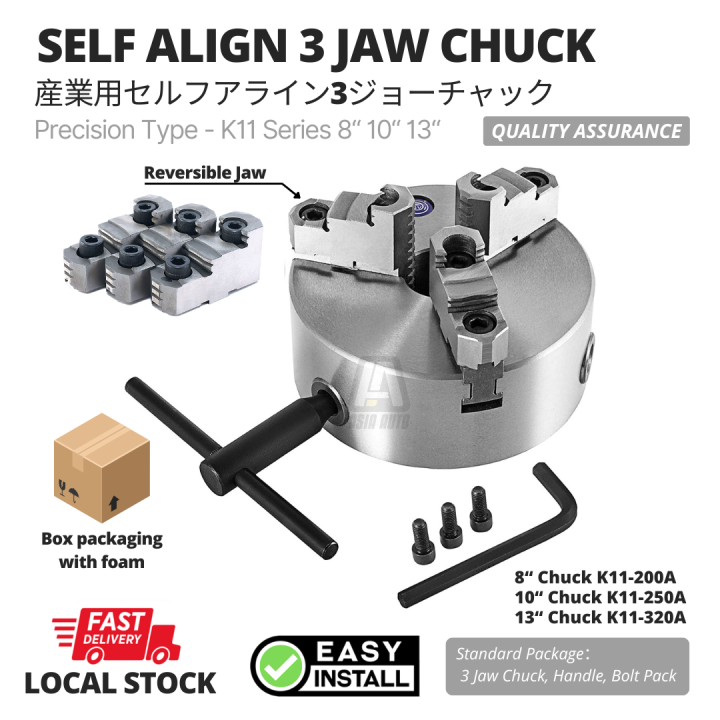 3 Jaw Chuck 8 10 13 Inches K11 Self Align 3 Jaw Chuck Industrial ...