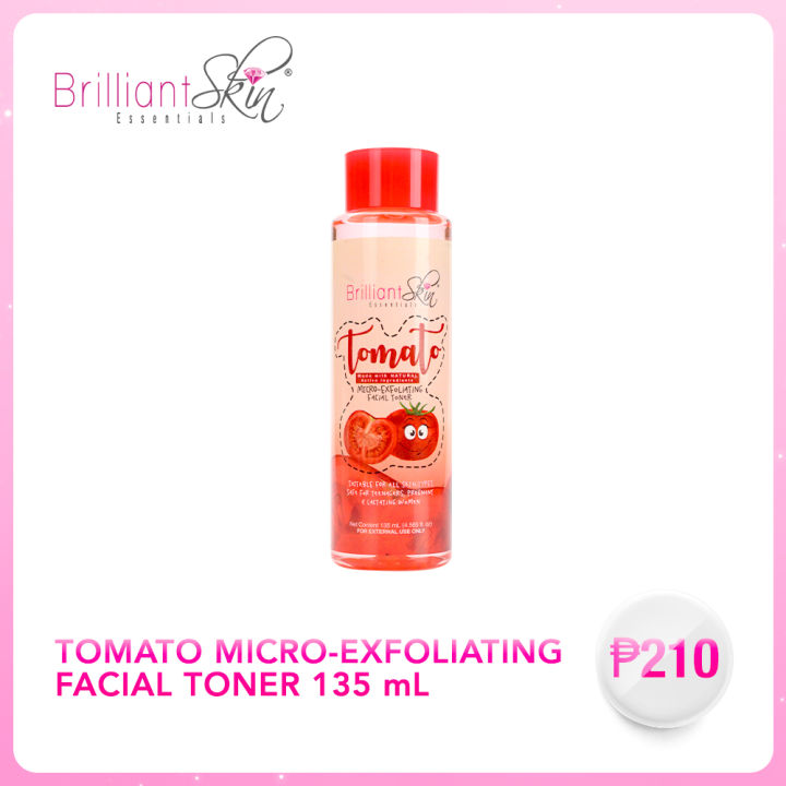 Tomato Micro Exfoliating Facial Toner Big 135ml By Brilliant Skin