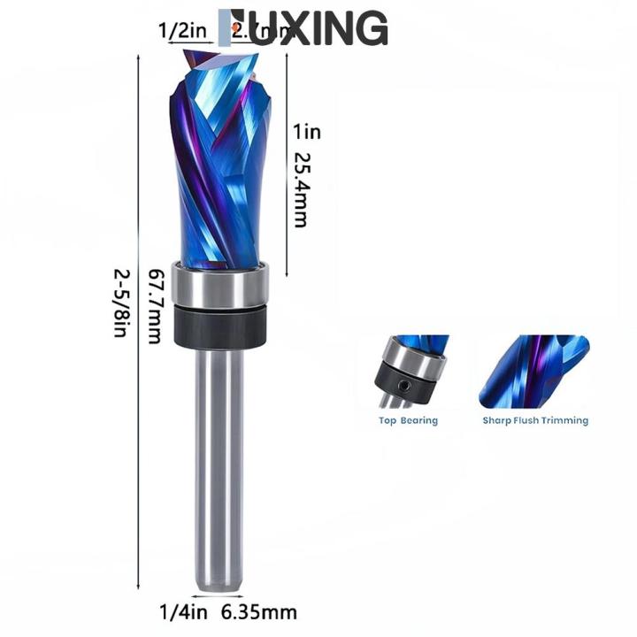 FUXING 1/4 Inch Shank Size Compression Trim Cutter Router Bit Cleans ...