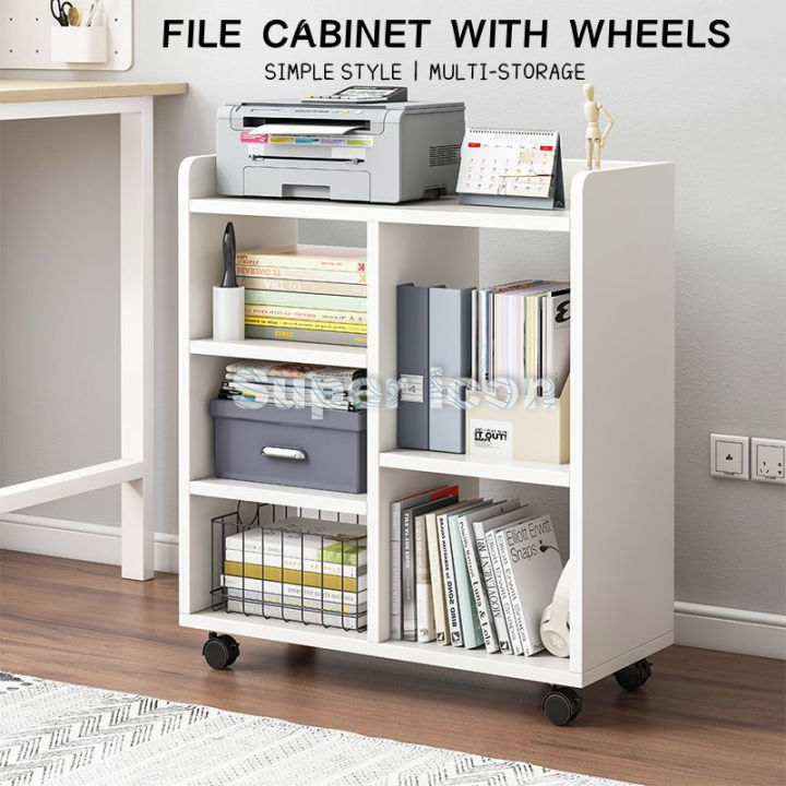 File Cabinet Book Rack Movable Multifunction Printer Placed Rack ...
