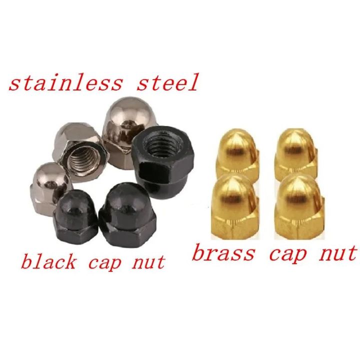 2-20pcs brass cap nut steel with black stainless steel Acorn Nuts M3 m4 ...