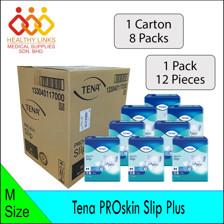 Tena PROskin Slip - Plus (1 Pack 12 Pieces) / Super (1 Pack 10 Pieces) | Lazada
