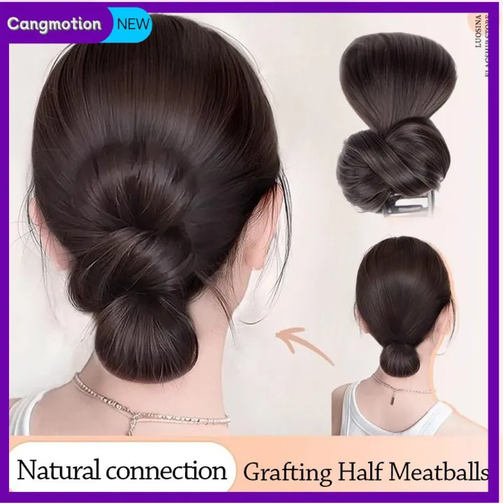 CANGMOTION High Temperature Wire Wig Hair Claw Black Soft Lazy Meatball ...