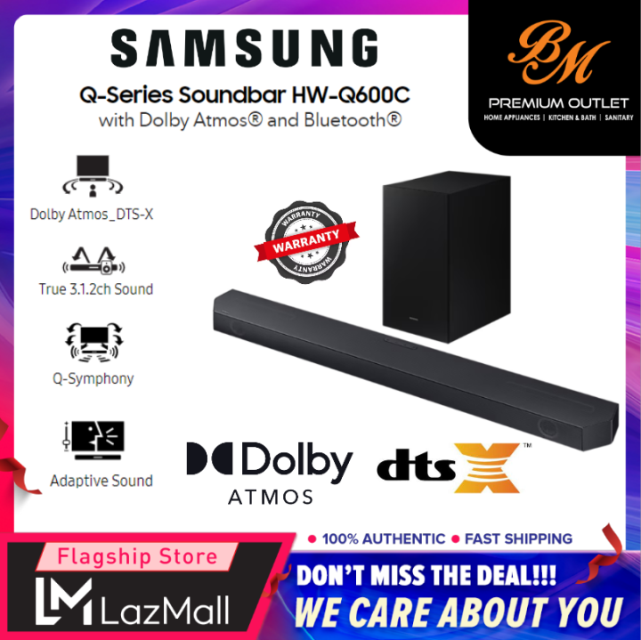 (NEW 2023 MODEL) SAMSUNG [ HW-Q600C/XM ] HW-Q600C 3.1.2ch Soundbar with ...