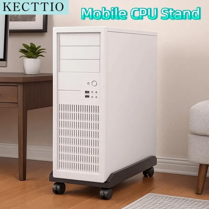 KECTTIO Plastic Mobile CPU Stand Black Lockable PC CPU Holder Universal ...