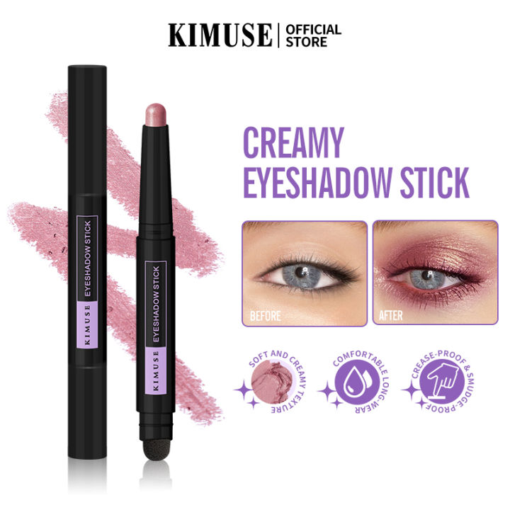KIMUSE 12 Colors Matte Shimmer Dual-head EyeShadow Stick Long Wearing ...
