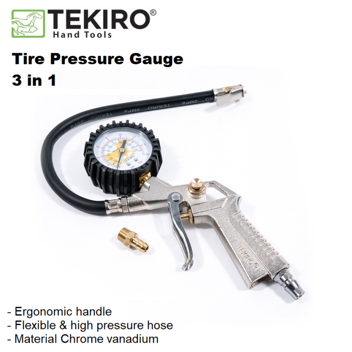 Tekiro Tire Pressure Gauge / Inflator / Alat Pengisi Pengukur Angin Ban ...