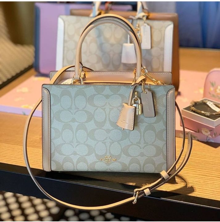 Original Coach F72840 Small Zoe Carryall in Signature Canvas -Khaki ...