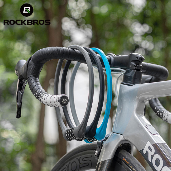 ROCKBROS Bike Lock Silicone Steel Cable Anti-theft Chain Lock Password ...