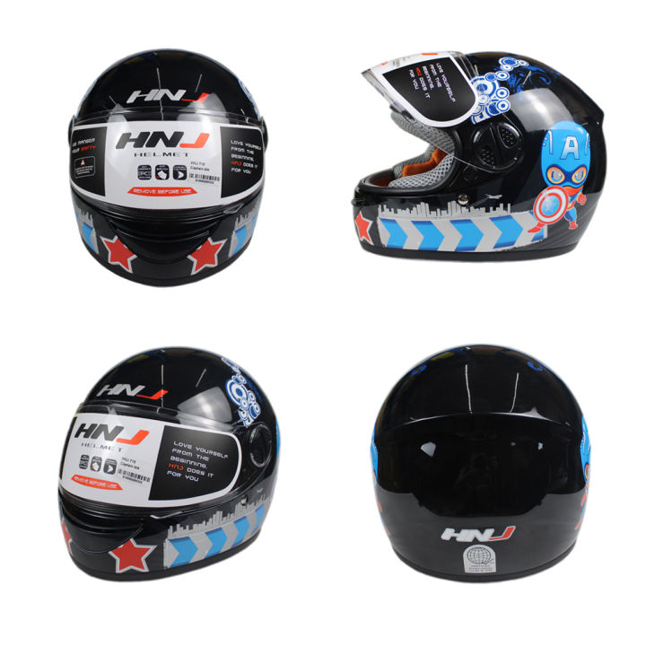 715 - CAPTAIN (BLACK) motorcycle helmet for kids full face helmets ...