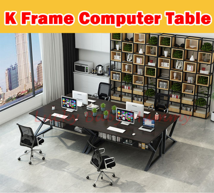 【K Frame Computer Table】Study Table / Computer Desk with Shelf Multiple ...