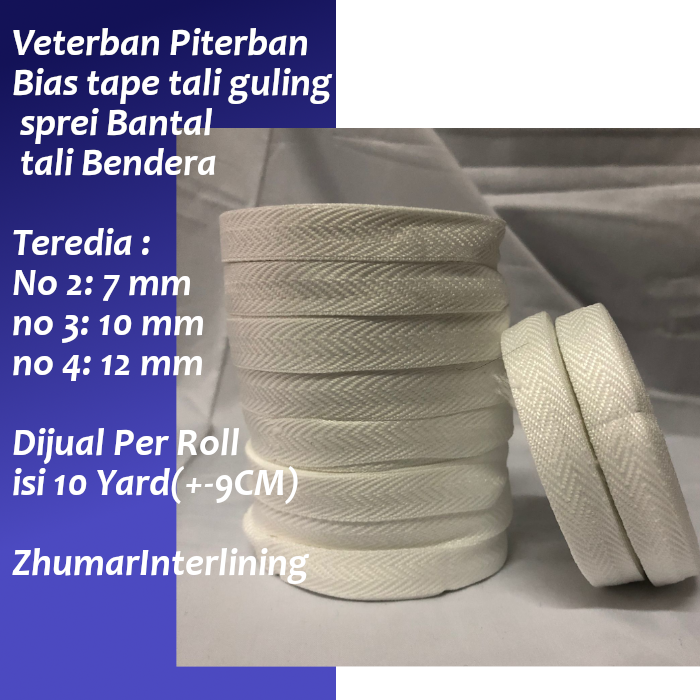 Veterban Piterban Bias tape tali guling sprei Bantal tali Bendera ...
