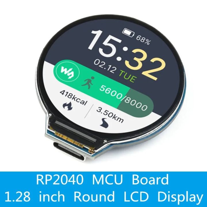 【Luxurious】 Raspberry Pi Rp2040 Mcu Board Onboard 1.28 Inch Lcd Display ...