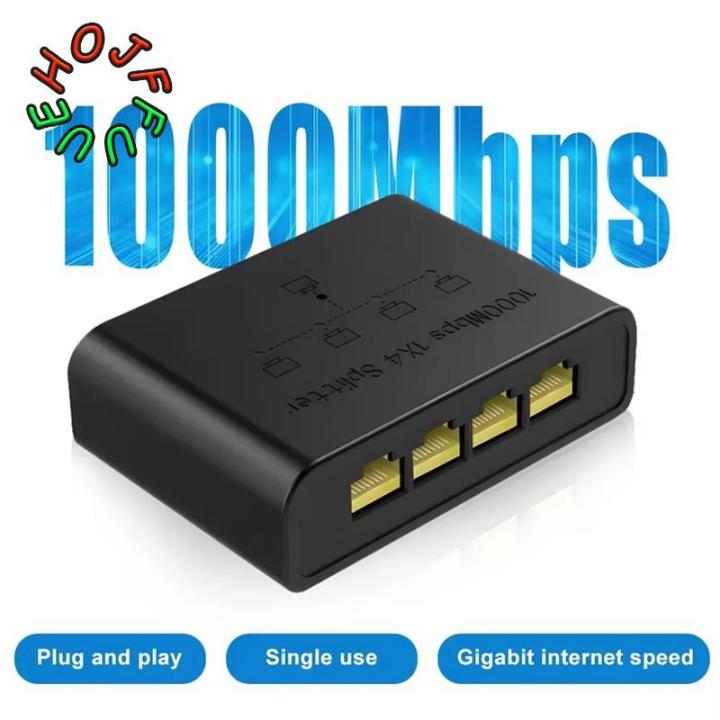 RJ45 Network Switch Hub RJ45 Hub Internet Injector 1 in 4 Out Converter ...
