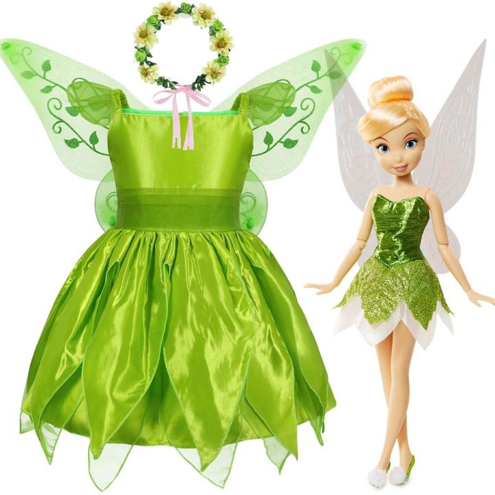 Girls Tinker Bell Costume Halloween Costume For Kids Green Tinkerbell ...
