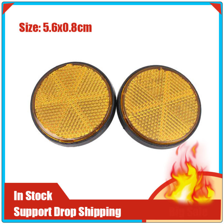 2 x 2inch Round Orange Reflectors Universal For Motorcycles ATV Bikes ...