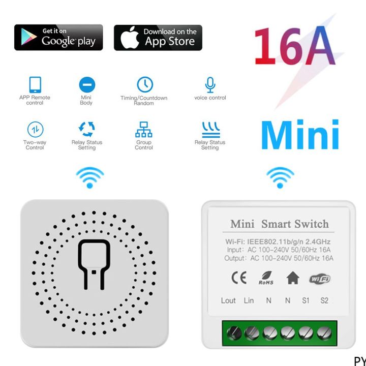 Duck store 3pcs MINI light switch 16A Tuya WiFi controller with Power ...