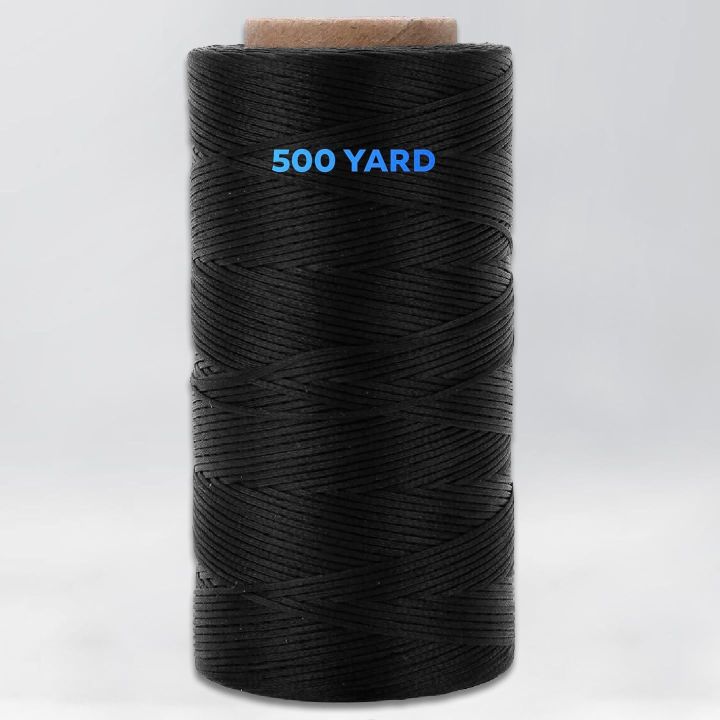 9-Ply Black 2mm Waxed Twine 1500 Feet/500 Yard Wax Lacing Cord Nylon ...