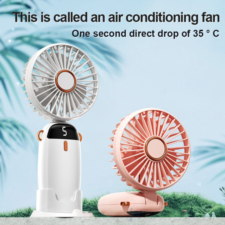 2024 New Portable mini Fan Usb Smart Led Digital Display 5 Speed ...