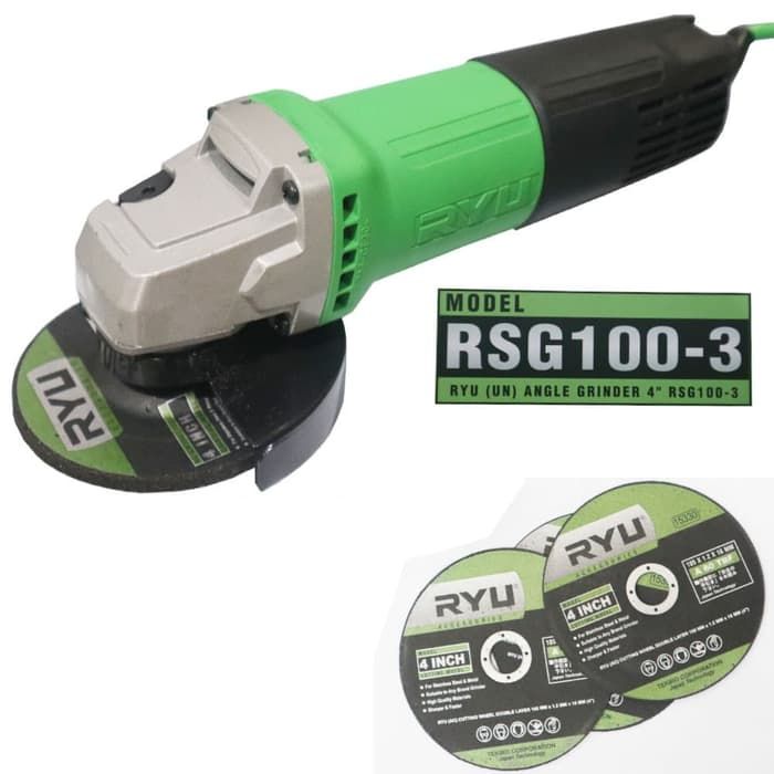 Tekiro Ryu Angle Grinder Mesin Grenda Gurinda Gerinda Tangan Poles 4 Inch RSG100-3 Free 1 Set ...