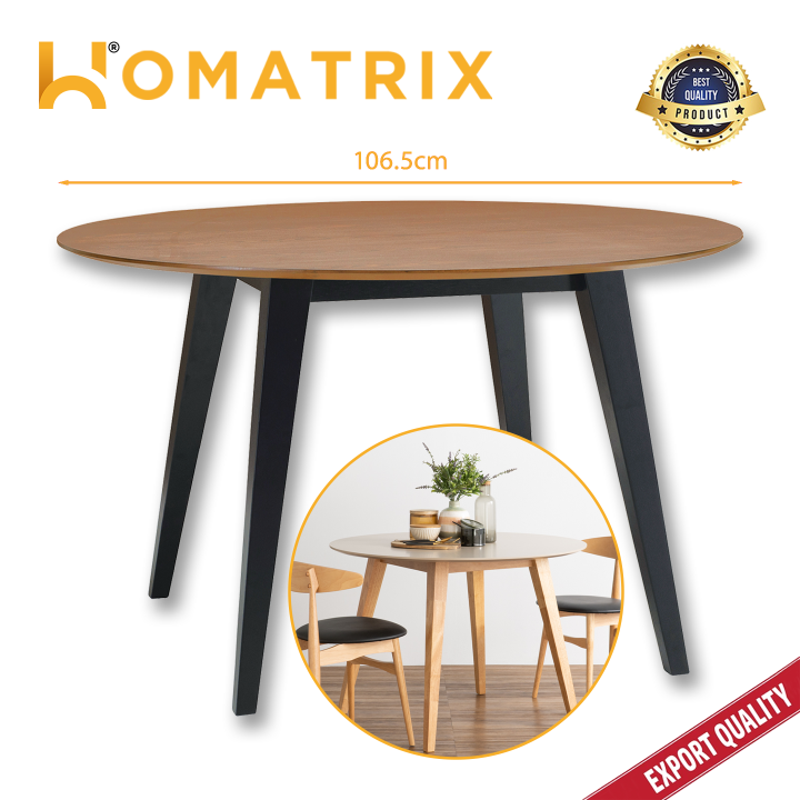 HOMATRIX Wooden Round Dining Table Set Scandinavian Coffee Table Meja ...