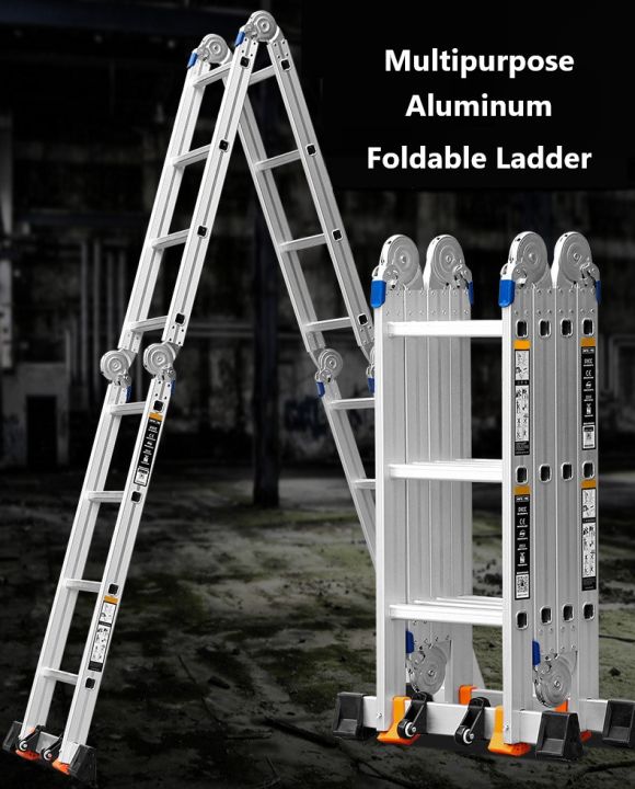 12 Steps 16 Steps Double Sided Multipurpose Ladder Aluminum Portable ...