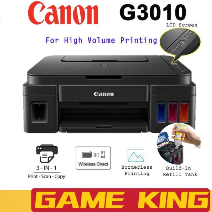 Canon Pixma G3010 All In 1 Print/Scan/Copy/Wifi Wireless Hybrid Color ...
