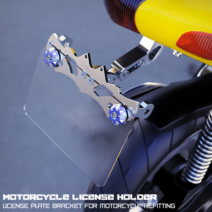 CNC Motorcycle LED License Number Plate Holder Bracket Support Moto ...