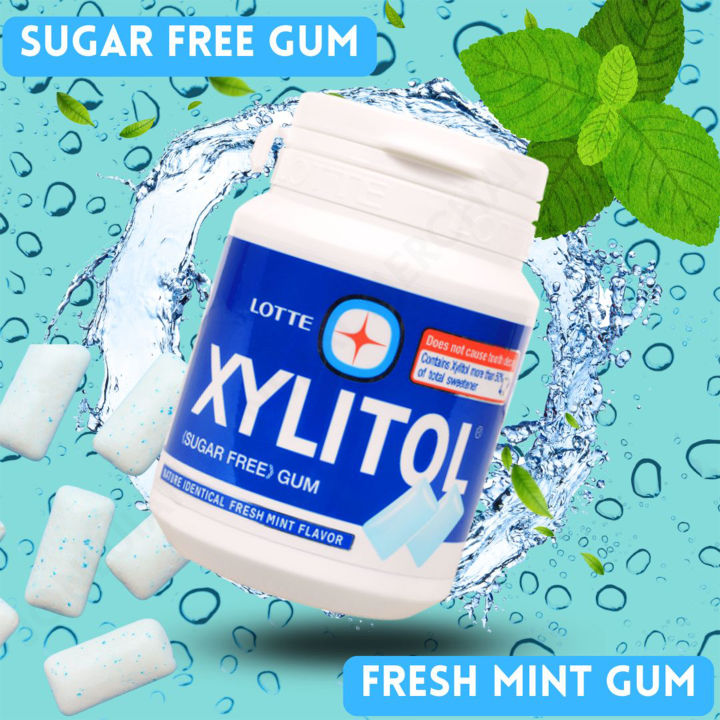 Original Lotte Xylitol Handy Bottle Fresh Mint/Lime Flavor Chewing Gum ...