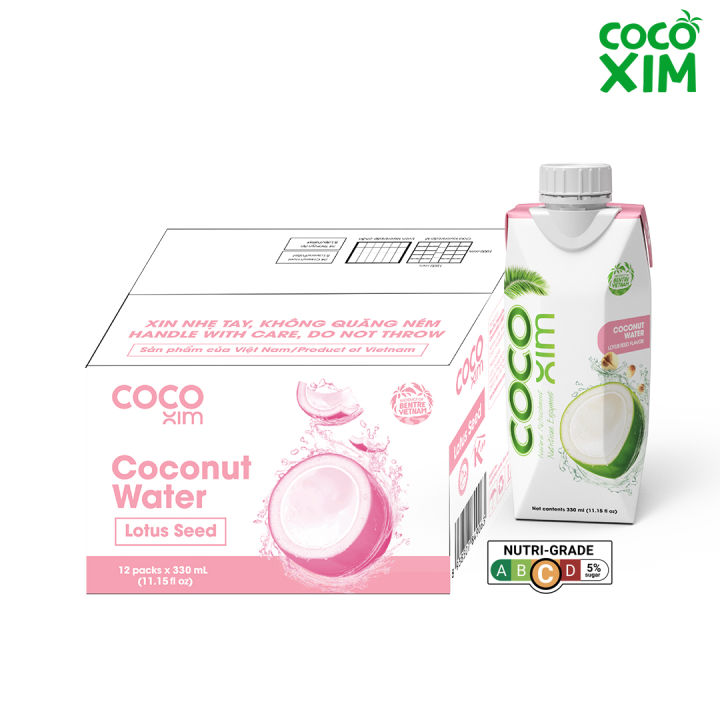 [COCOXIM] Pure Coconut Water 330ml - Bundle of 12 - 100% Natural ...