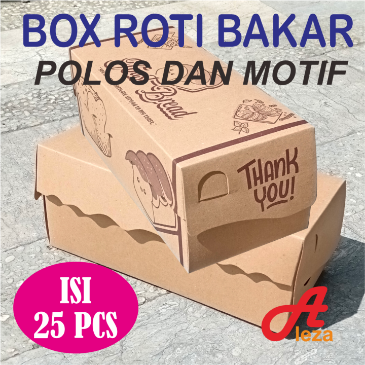 BOX ROTI BAKAR KRAFT LAMINASI KOTAK ROTI BAKAR KOTAK MAKAN ISI 25 PCS ...